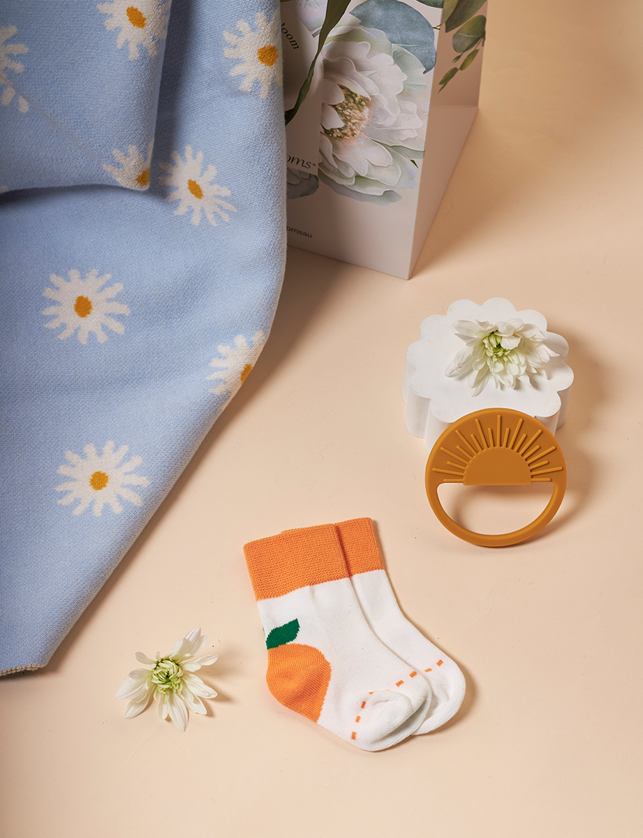 Tootsies Orange Baby Socks | Daily Blooms - Same Day Gift Delivery