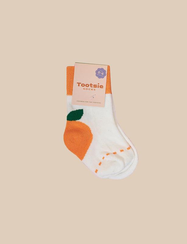 Tootsies Orange Baby Socks | Daily Blooms - Same Day Gift Delivery